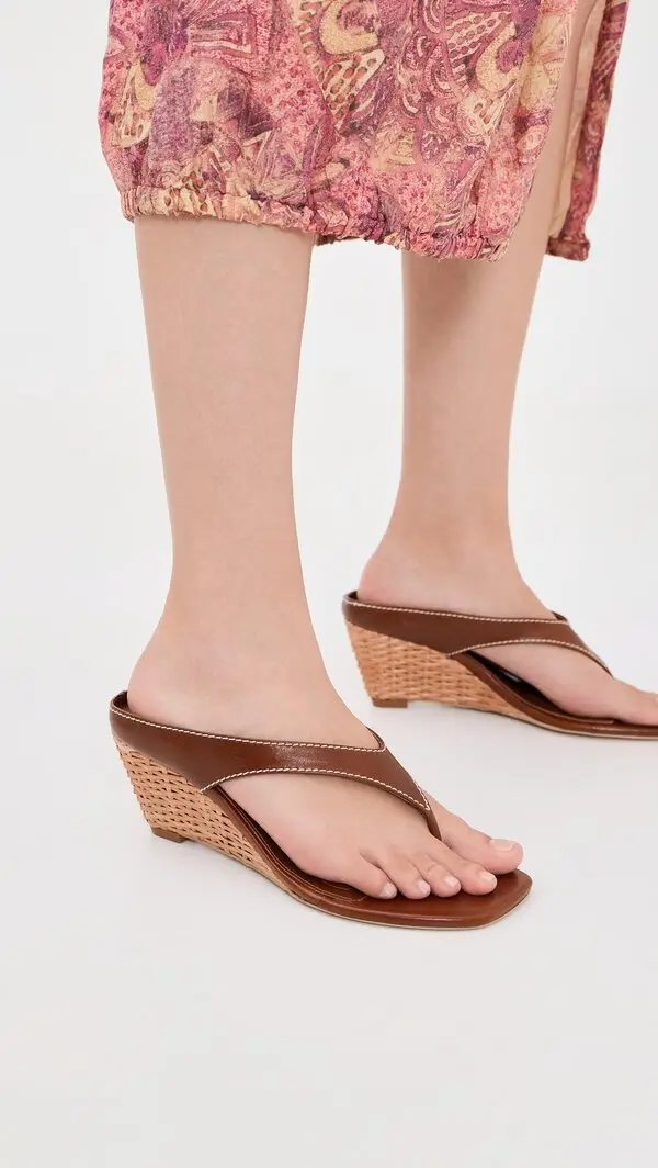 Simkhai Hazel Leather Thong Wedges
