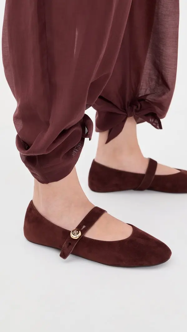 Tory Burch Romy Mary Jane Flats - Warm Brown