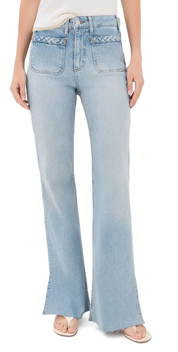 Paige Sofia Braided Patch Pocket Jeans - Montebello