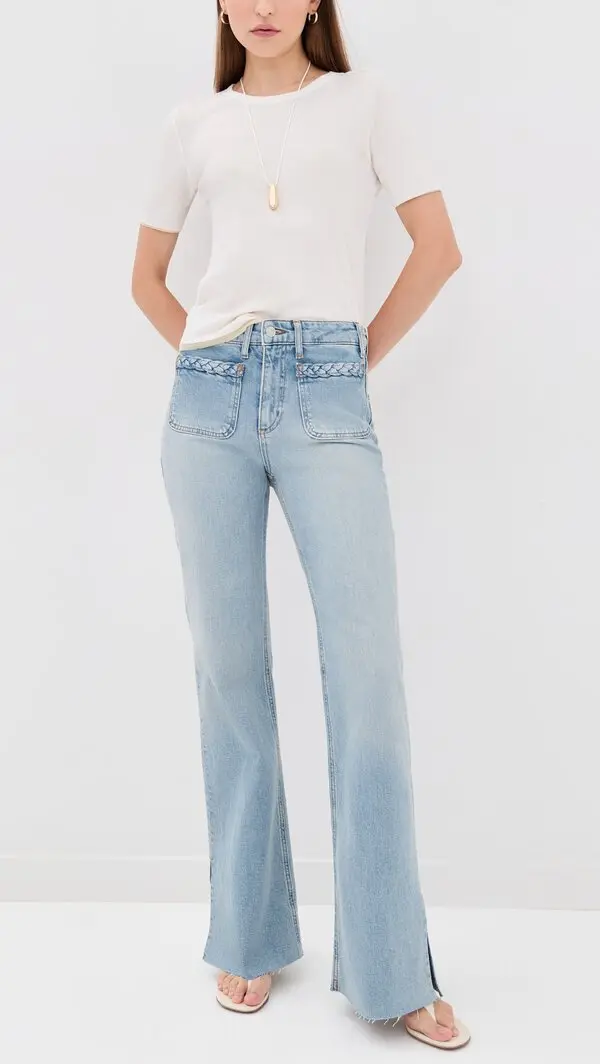 Paige Sofia Braided Patch Pocket Jeans