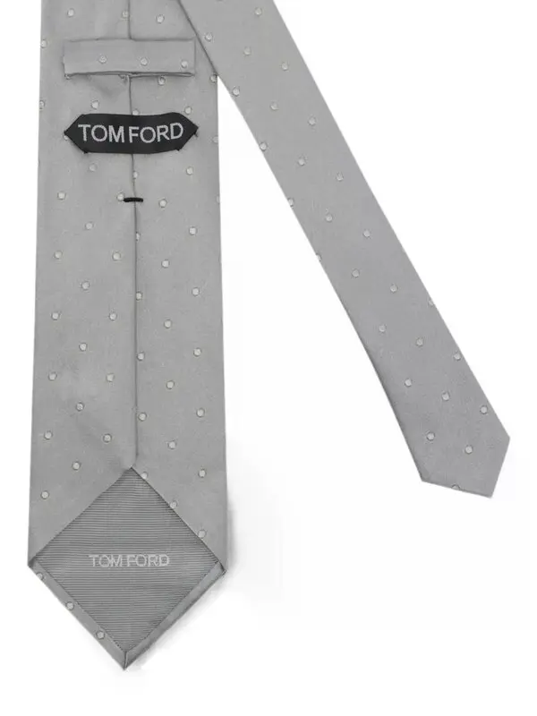 TOM FORD Polka-dot Silk Tie - Grey