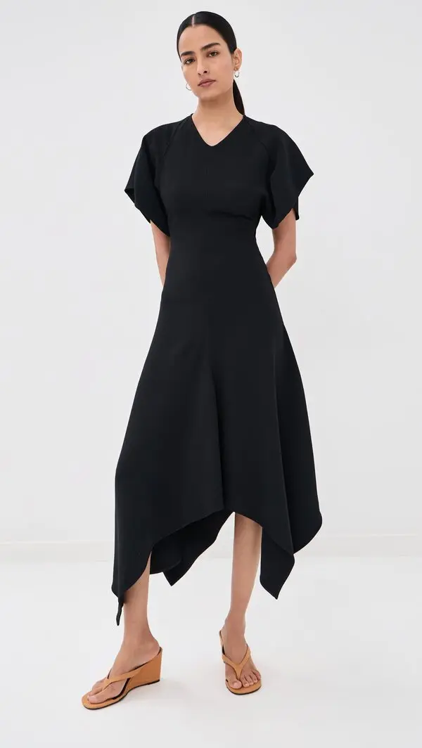 Victoria Beckham V Neck Draped Dress