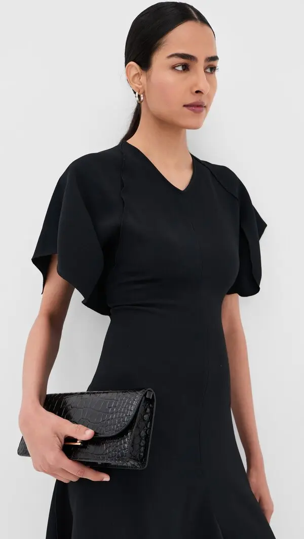 Victoria Beckham V Neck Draped Dress