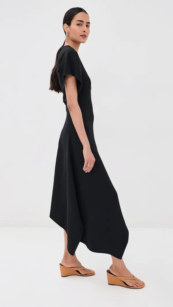 Victoria Beckham V Neck Draped Dress
