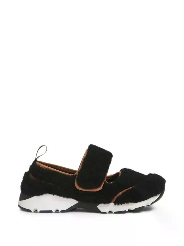 Marni Shearling Mary Jane Running Sneakers - Black
