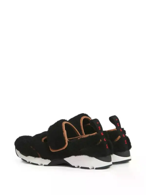 Marni Shearling Mary Jane Running Sneakers - Black