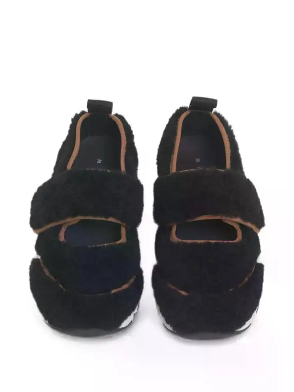 Marni Shearling Mary Jane Running Sneakers - Black