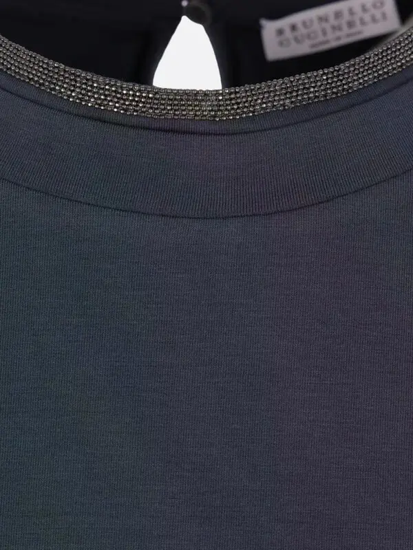 Brunello Cucinelli Monili-trim T-shirt - Blue
