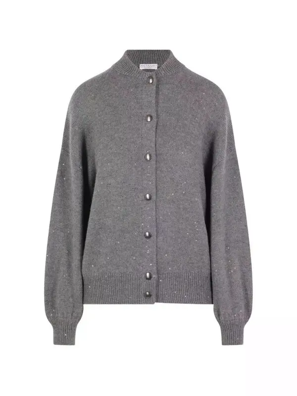 Brunello Cucinelli Sequin-embellished Cardigan - Grey