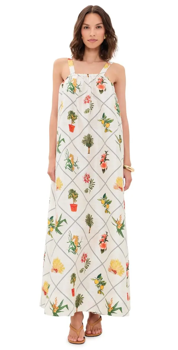 CONIGLIO PALM BEACH Low Back Tie Silk Maxi Dress