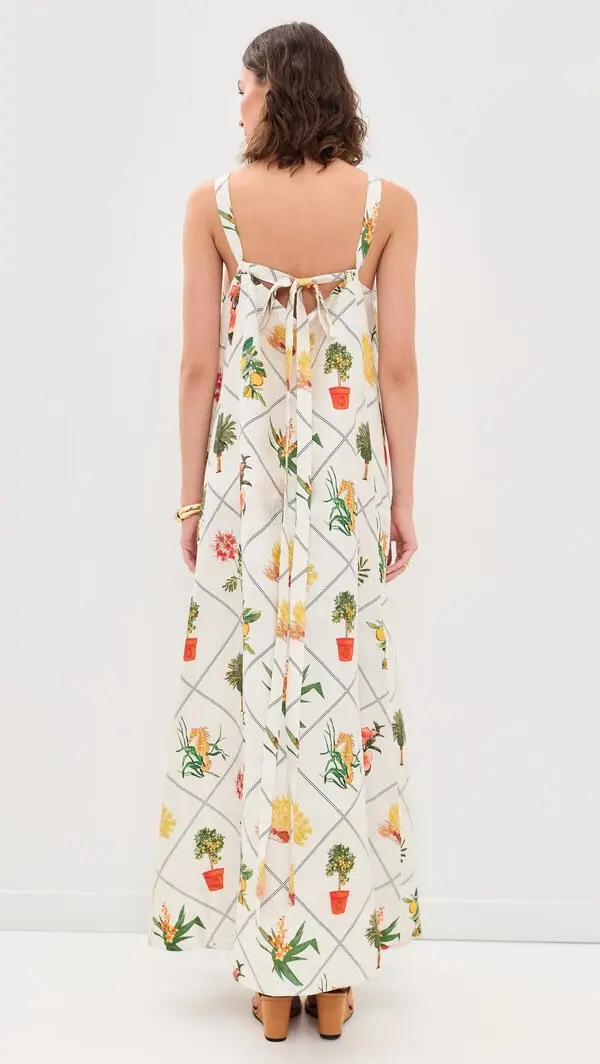 CONIGLIO PALM BEACH Low Back Tie Silk Maxi Dress