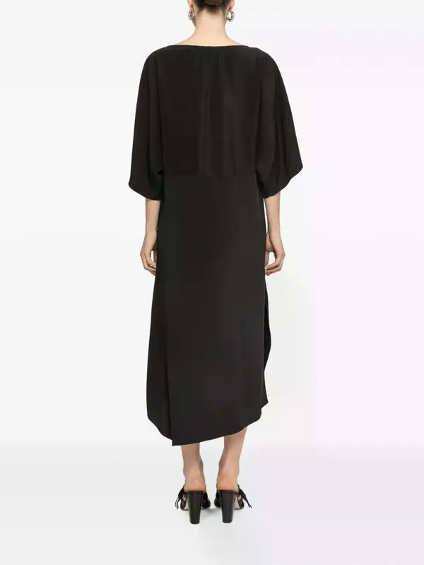 NISSA Viscose And Silk Midi Dress