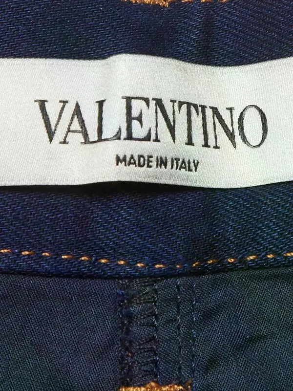 Valentino Garavani Embroidered Wide-leg Jeans
