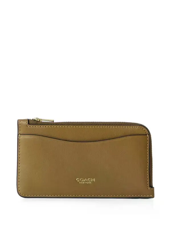 COACH Smooth Leather Zip-around Cardholder - Neutrals
