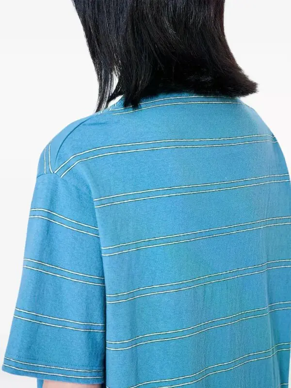 JIL SANDER Striped Logo Embroidered T-shirt