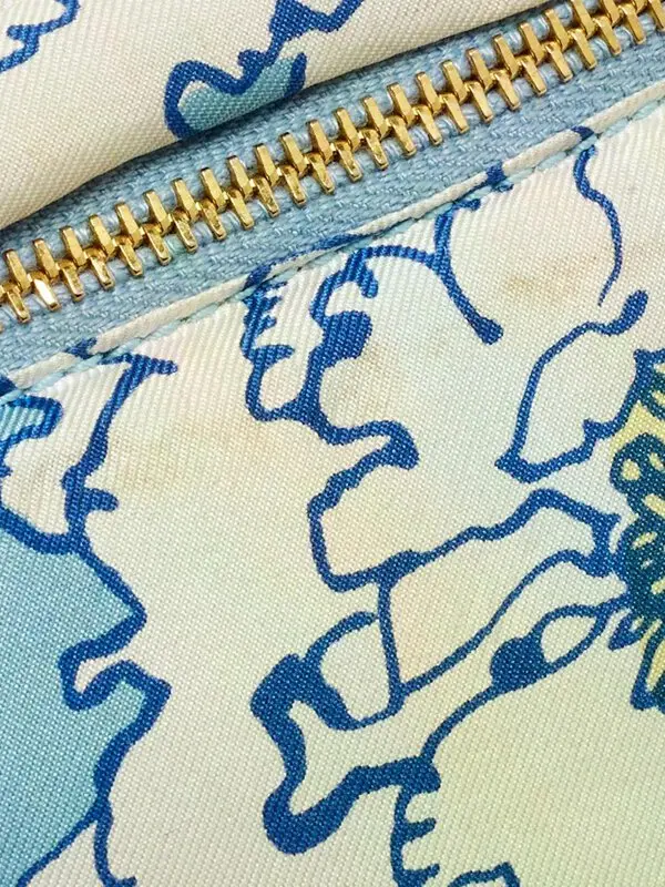 Prada Blue Floral Print Clutch Bag