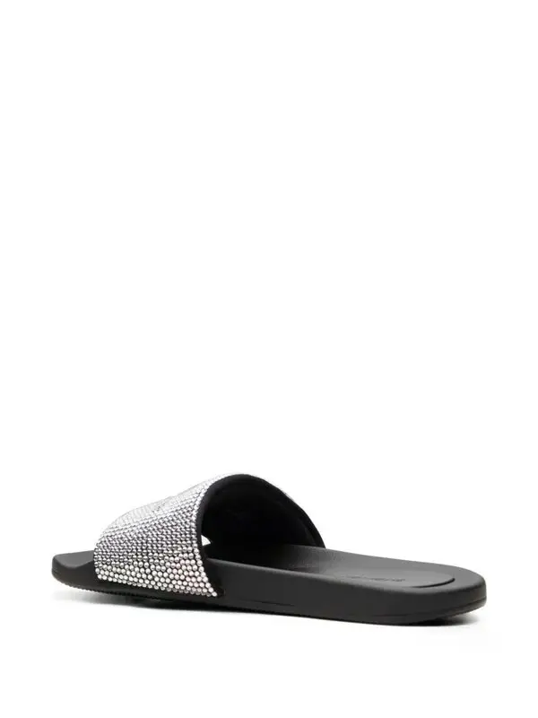 Alexander Wang Crystal-embellished Slides - Silver