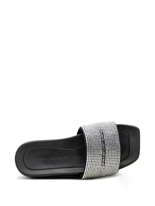 Alexander Wang Crystal-embellished Slides - Silver