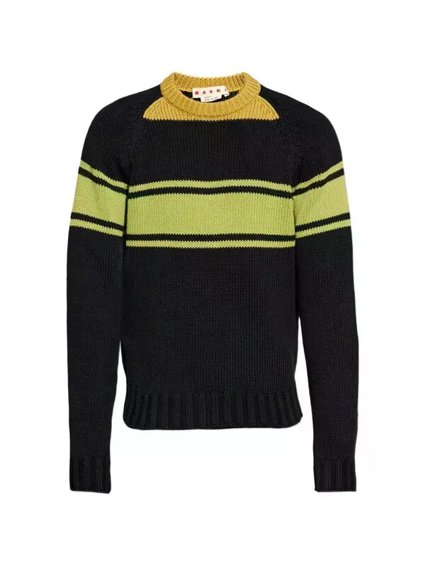 Marni Striped Logo Patch Sweater