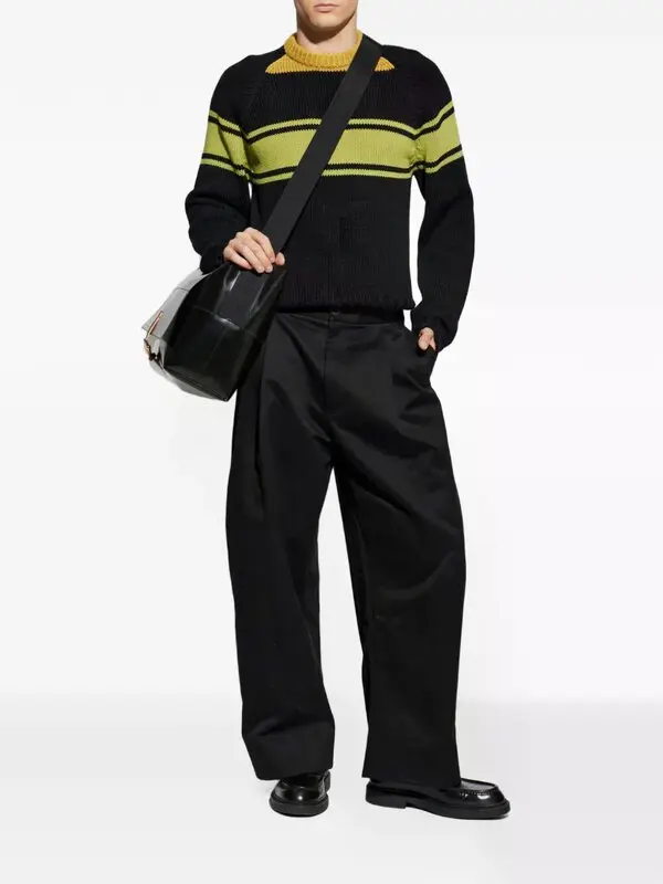 Marni Striped Logo Patch Sweater
