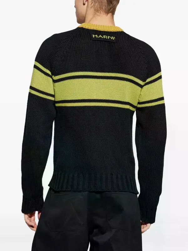 Marni Striped Logo Patch Sweater