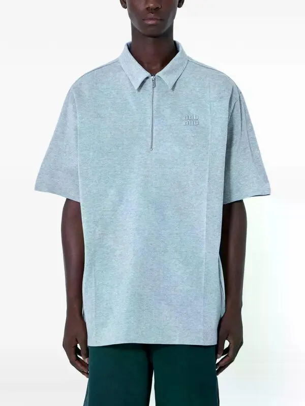 Miu Miu Half-zip Short-sleeve Polo Shirt