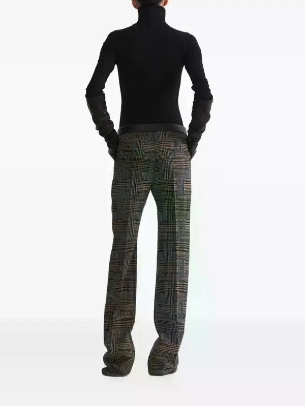 MUGLER Plaid Straight Leg Trousers