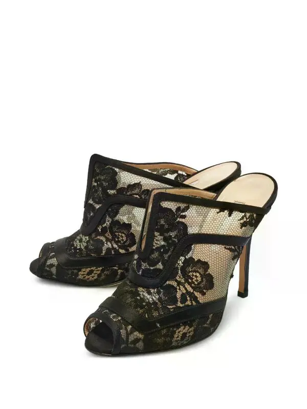 Manolo Blahnik Satin Heeled Mules