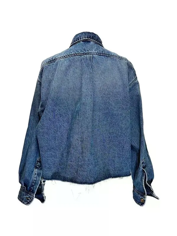 Miu Miu Washed Denim Cropped Shirt