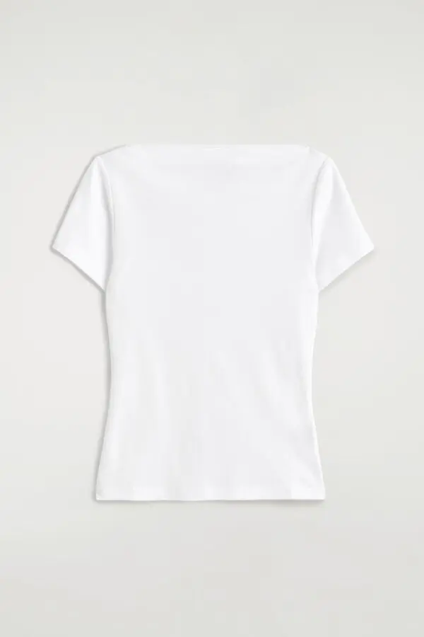 Cos Slim Boat-neck Cotton T-shirt