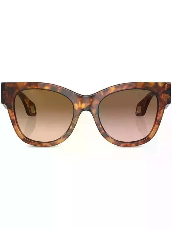 Giorgio Armani Tortoiseshell-effect Cat-eye Frame Sunglasses - Brown