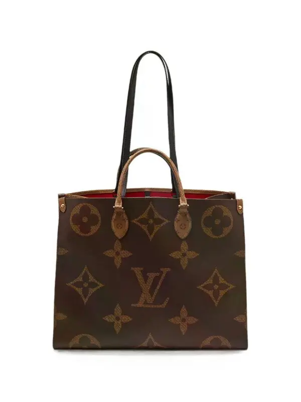 LOUIS VUITTON Monogram Reverse Onthego Gm Tote Bag - Brown
