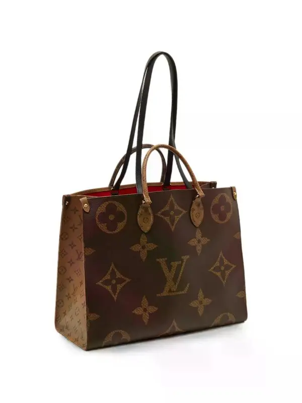 LOUIS VUITTON Monogram Reverse Onthego Gm Tote Bag - Brown