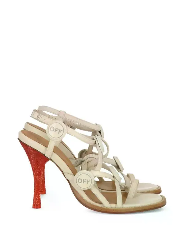 Off-White Strappy Heeled Sandals