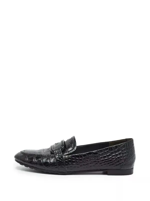 Tory Burch Croc-embossed Leather Loafers