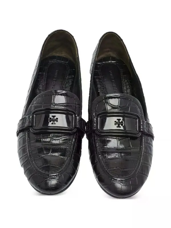 Tory Burch Croc-embossed Leather Loafers