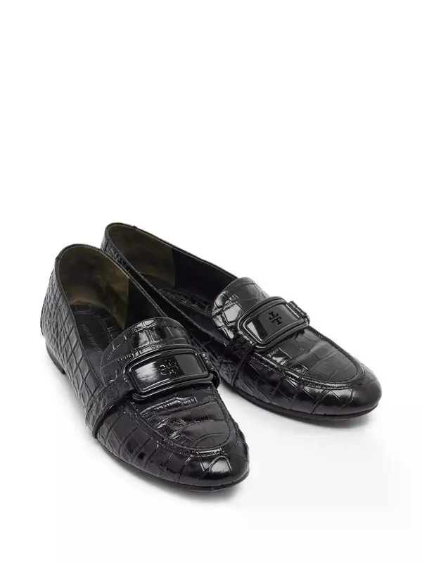 Tory Burch Croc-embossed Leather Loafers