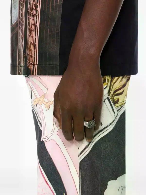 Off-White Embellished Arrow Ring