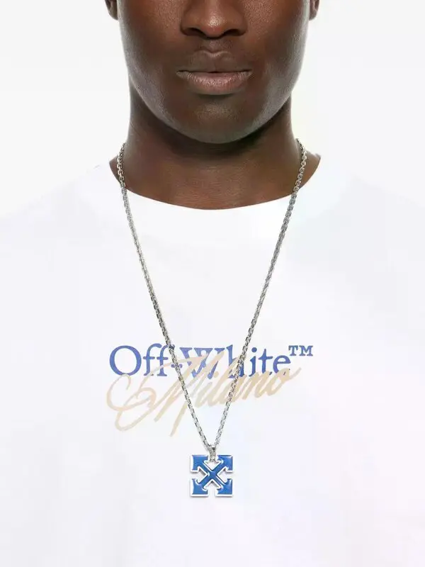 Off-White Enamel Arrow Necklace