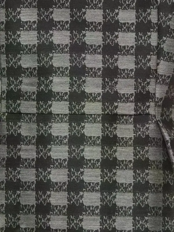 Prada Checked V-neck Short-sleeve Midi Dress
