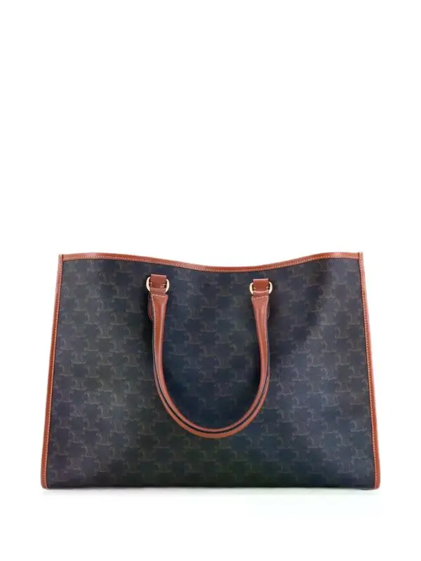 Celine Horizontal Cabas Triomphe Coated Canvas Tote Bag - Brown