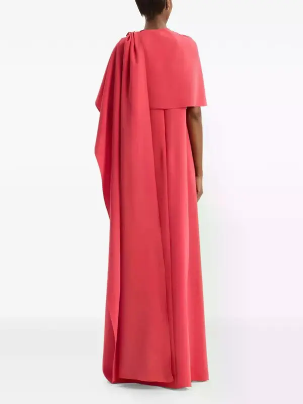 Oscar De La Renta Hibiscus Brooch Georgette Caftan