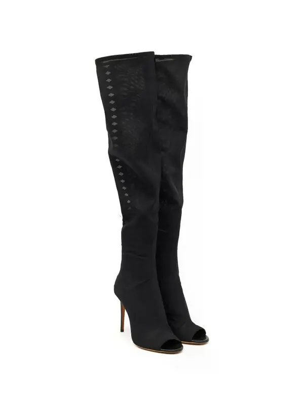 JIMMY CHOO Open-toe Mesh Boots