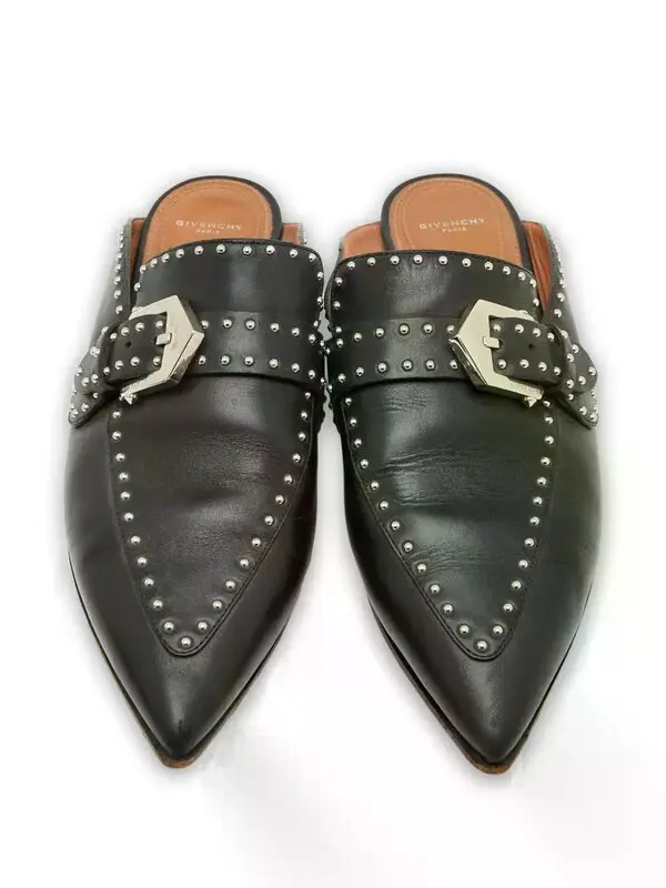 Givenchy Studded Pointed-toe Leather Mules