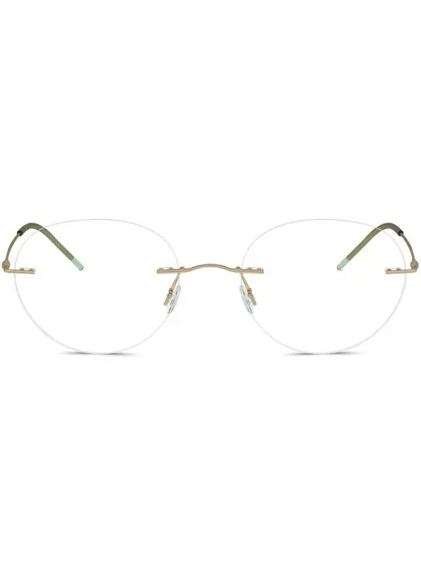 Giorgio Armani Rimless Round Frame Eyeglasses