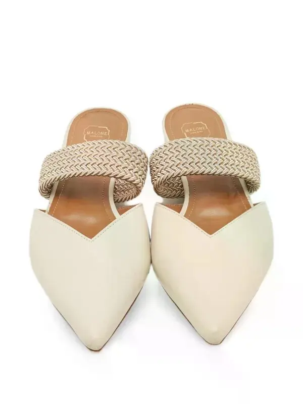 MALONE SOULIERS Maisie Rope Detailing Flat Mules - Neutrals