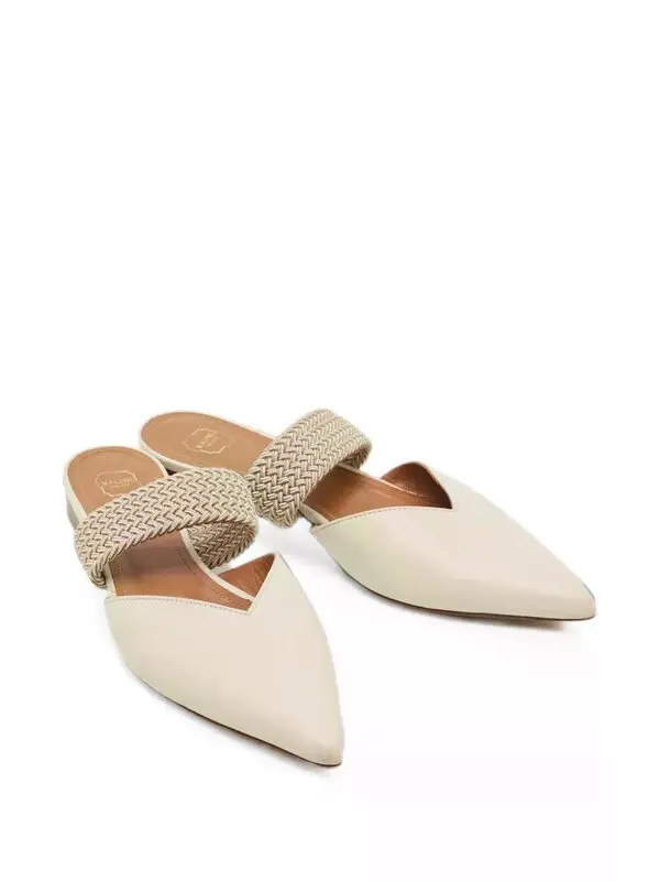 MALONE SOULIERS Maisie Rope Detailing Flat Mules - Neutrals