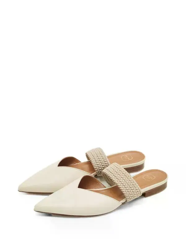 MALONE SOULIERS Maisie Rope Detailing Flat Mules - Neutrals