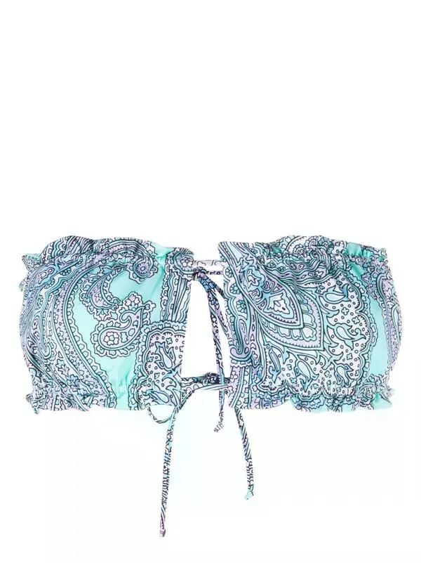 MC2 SAINT BARTH Lyam" Paisley Print Bikini Top - Green