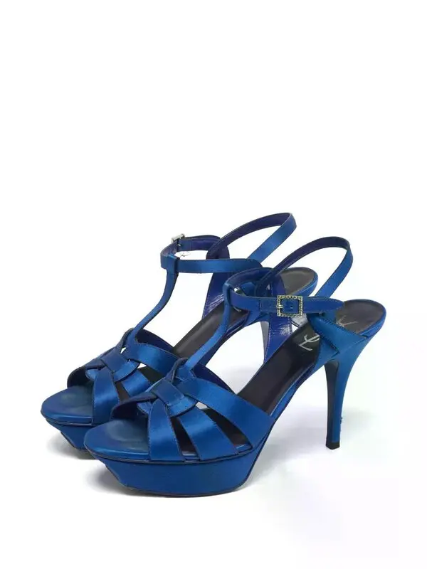 Saint Laurent Tribute Platform Sandals - Blue